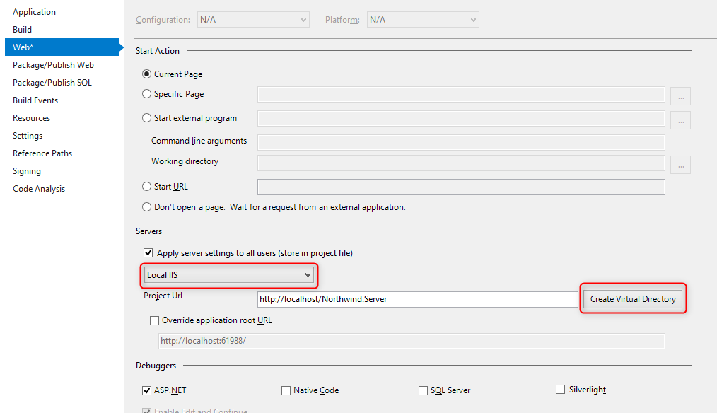 Switch IIS Express To Local IIS